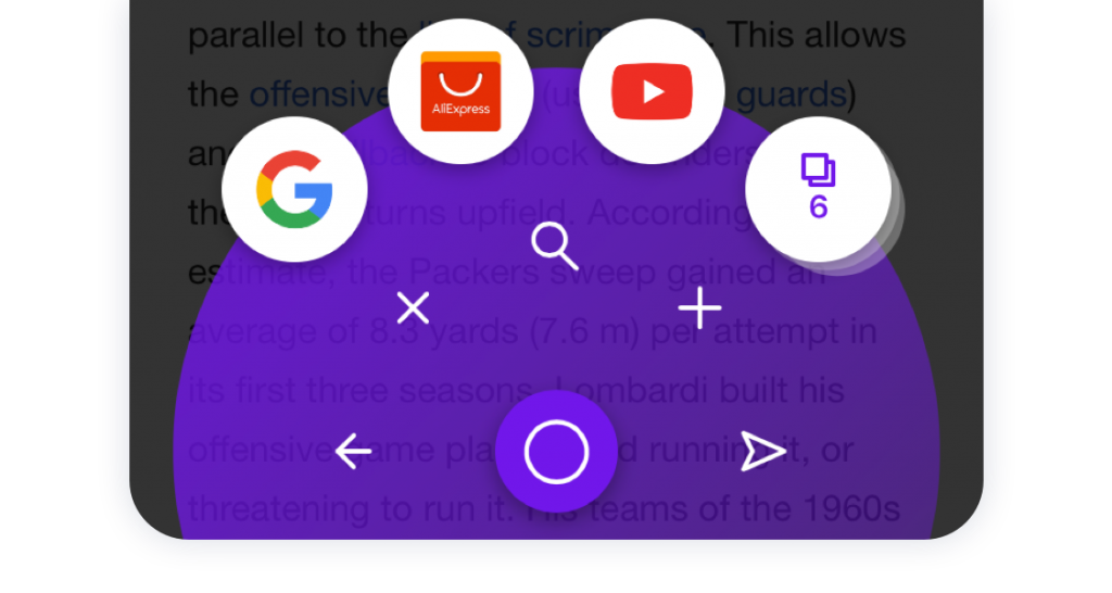 Кнопка быстрого действия - Opera Touch - Opera Help
