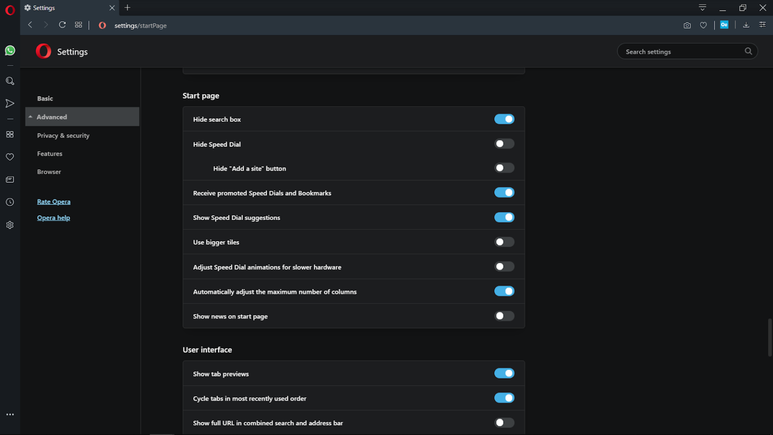 Dostosowywanie - Opera Help