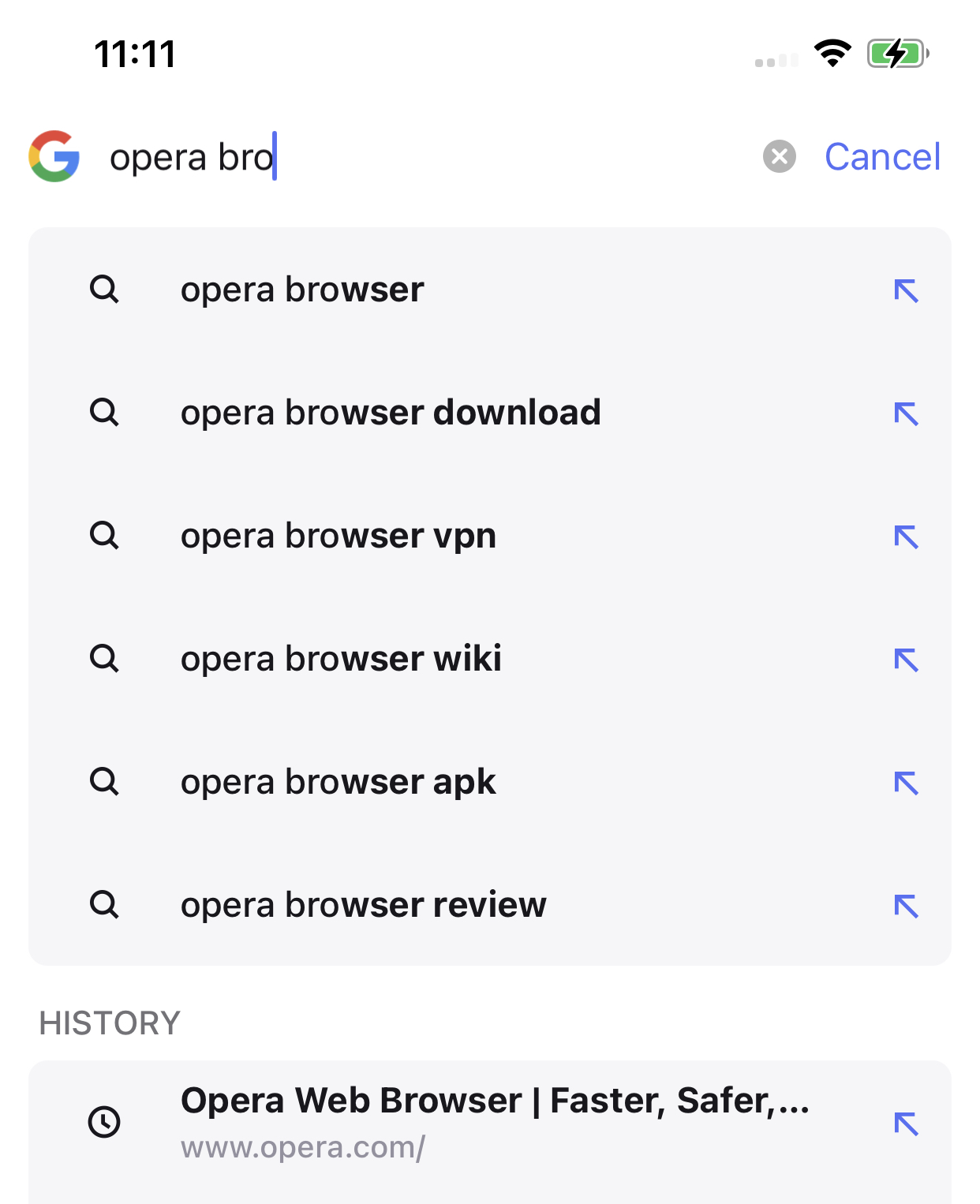 Instant search - Opera Help