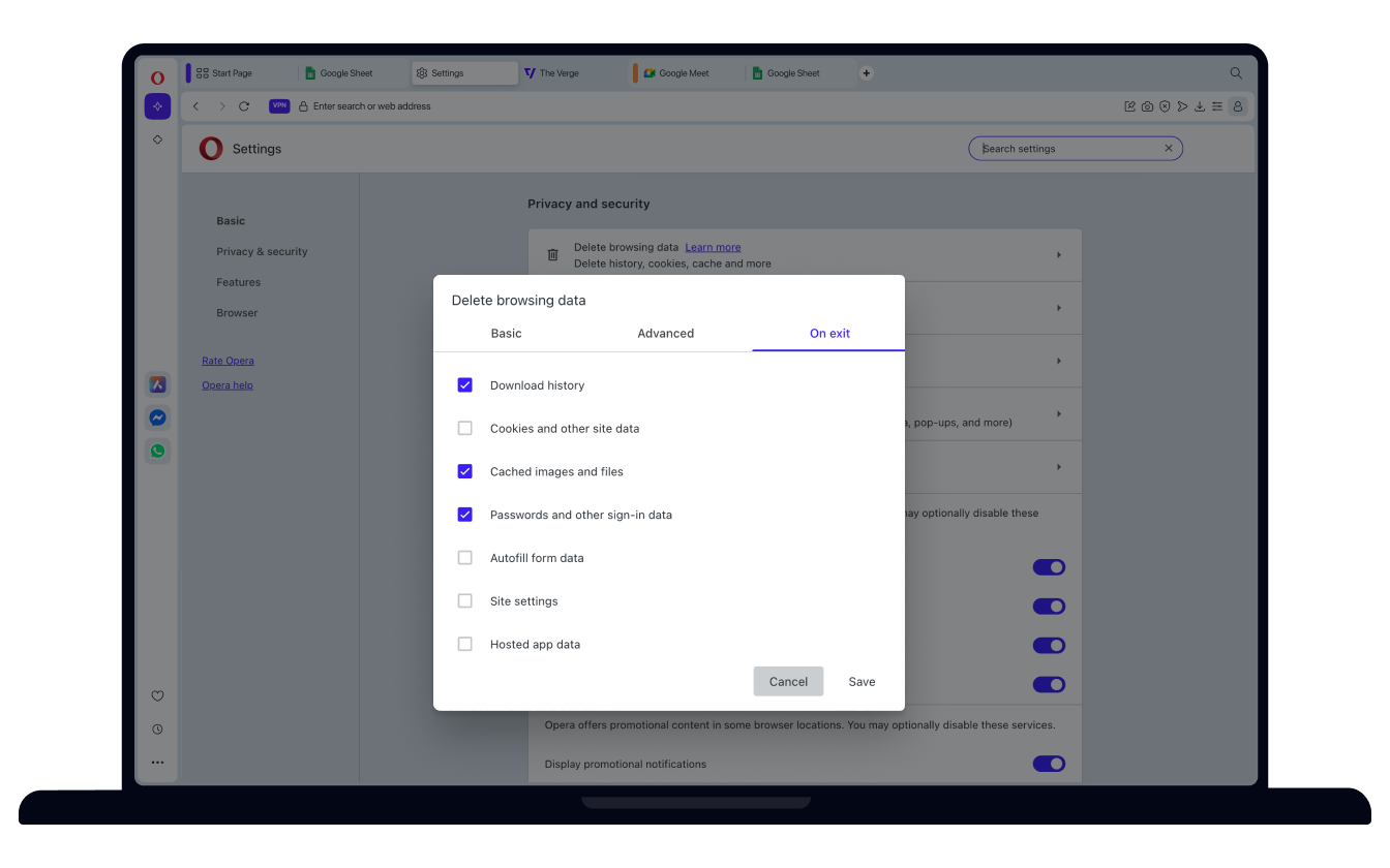 Security and privacy - Opera Help