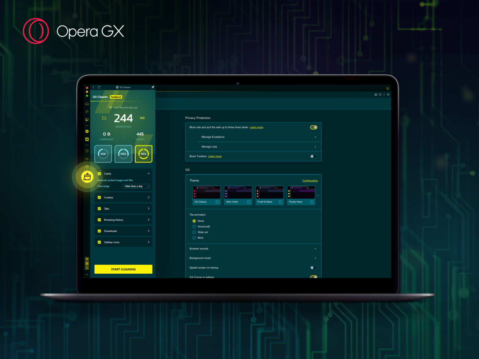 Opera GX introduces new color themes and GX Cleaner