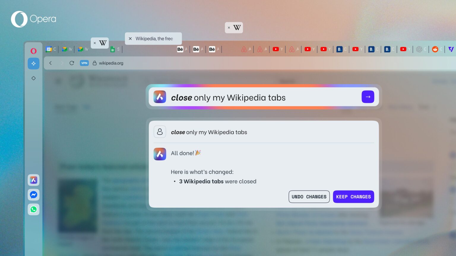 Opera introduces AI Tab Commands to Opera One browser - Opera Newsroom