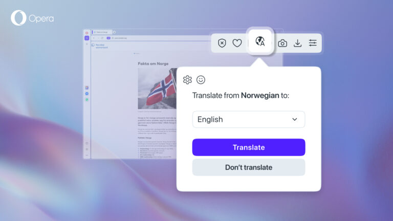 Opera introduces built-in translation to Opera One and Opera GX - Opera ...